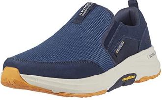 Skechers Go Walk Outdoor Chaussures de randonnée à Enfiler pour Homme avec Mousse à mémoire de Forme rafraîchie à lair, Bleu Marine/Jaune, 41.5 EU