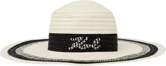 Karl Lagerfeld Caps & M&uuml;tzen - SIGNATURE STRIPE LOGO SUN Hut - Gr. M/L - in Schwarz - f&uuml;r Damen
