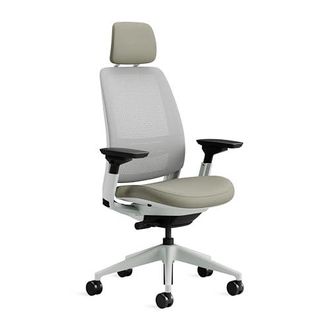 Steelcase Series 2, chaise de bureau ergonomique avec soutien lombaire LiveBack, accotoirs 4D et têtière réglable Truffe, 72 x 64 x 121