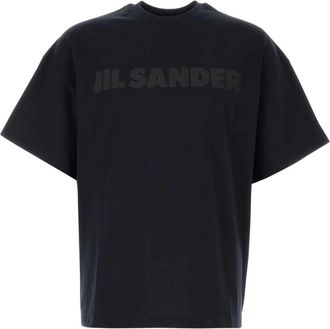 Jil Sander Homme, Tops, Noir, Taille: L Logo T-Shirt