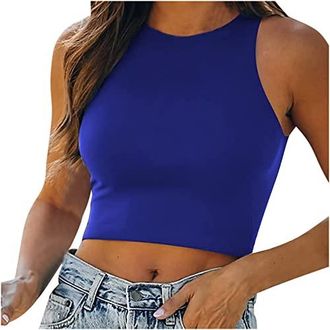 Generic Soutien-gorge de sport pour femme - D&eacute;contract&eacute; basique - Sans manches - Col rond - D&eacute;bardeurs pour gym, yoga, entra&icirc;nement - V&ecirc;tements d&eacute;t&eacute; pour adol