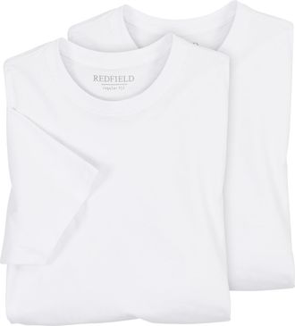 Redfield Doppelpack T-Shirt Herren Übergröße weiß, Größe:10XL