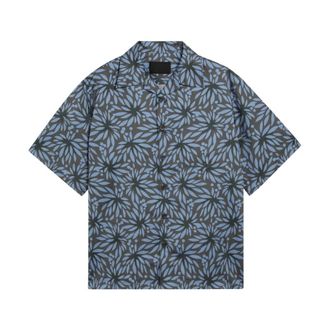 Prada Bedrucktes Baumwoll-Bowlinghemd - - Shirts - Herren - Blau - XL