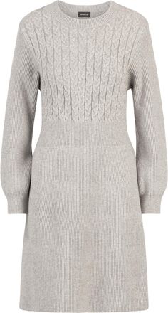 Apart Fashion APART Strickkleid mit Zopfmuster, Graumeliert, 44