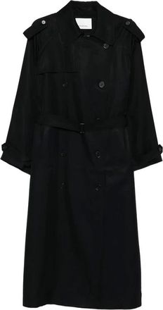 Frankie Shop Femme, Manteaux, Noir, Taille: 38 FR Trench-coat crois&eacute; ceintur&eacute;