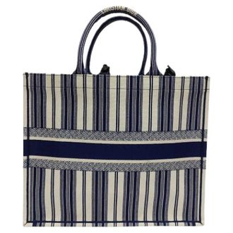 Dior Sac fourre-tout en coton Pre-owned - Femme - Pre-owned - Bleu - Taille: ONE Size