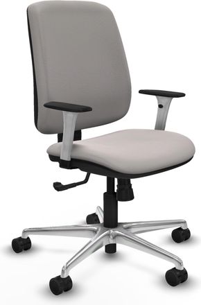 Piqueras y Crespo Alares Schreibtischstuhl aus wei&szlig;em Kunstleder, mit wei&szlig;en und schwarzen Armlehnen, ausgestattet mit 4 Positionen und Schaumstoff, mit Rollen von 65 m