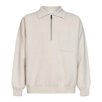Roberto Collina Zip Polo Comfort - - Sweatshirts & Hoodies - Herren - Beige - S