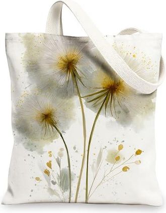 Generic Sacs fourre-tout en toile florale, design botanique élégant, sacs à provisions réutilisables, légers et lavables en toile respectueux de lenvironnemen