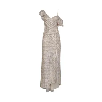 Self Portrait Maxikleid mit Strass-Spitzenbesatz - - Dresses - Damen - Beige - XS