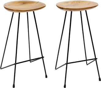 vidaXL Tabourets de bar lot de 2 bois de teck massif vidaXL