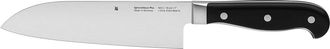 WMF Spitzenklasse Plus Santoku Messer 32 cm, Made in Germany, Messer geschmiedet, Spezialklingenstahl, Kunststoff-Griff vernietet, Klinge 18 cm