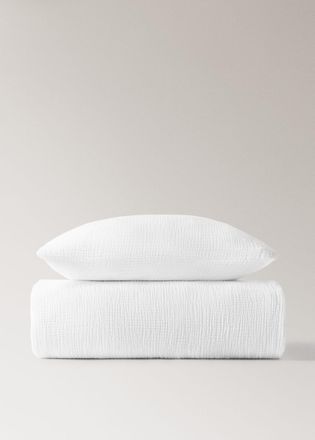 Mango Housse de couette berceau tissu gaze blanc cass&eacute; - Home - 100x120cm - MANGO HOME