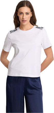 Kocca Femme, Tops, Blanc, Taille: 44 FR T-shirt chic &agrave; manches courtes et orn&eacute; de bijoux