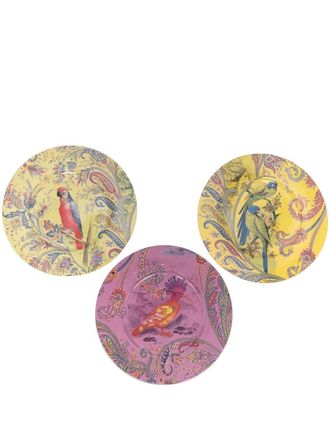 Etro Home Set aus drei Tellern mit Paisley-Print - Rosa