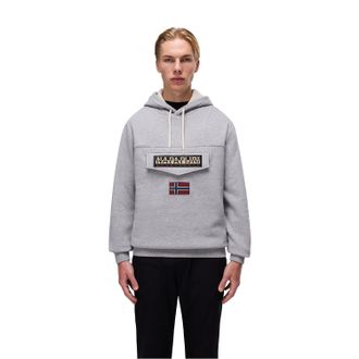 Napapijri Kapuzenpullover f&uuml;r Herren, Baumwolle (Grau meliert)