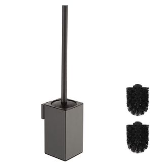 BGL Fashion Grau Klobürste mit Wandmontage - Quadratische WC-Bürstenhalterung aus 304-Edelstahl