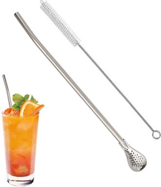 Generic Bombilla-Strohhalm - Bombilla-Sieb, lose Blatt-Teestrohhalm, Teestrohhalm mit Filter | Filterl&ouml;ffel, Sieb, R&uuml;hrer, tragbarer, sicherer Teestrohhalm zu