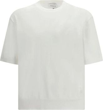 Laneus Homme, Tops, Blanc, Taille: M T-shirt classique en coton &agrave; col rond