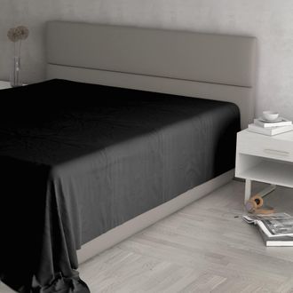 Italian Bed Linen MAX Color Bettlaken, 100% Baumwolle, einfarbig, Schwarz, Doppelbett Maxi 270 x 300 cm