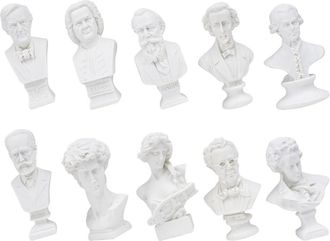 Milisten Kopfb&uuml;sten Dekoration 10 St&uuml;ck aus Kunstharz f&uuml;r Desktop und K&uuml;nstler Skizzen in Glatter Gipsoptik