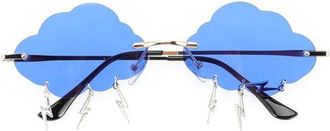 IFUNDOM Lunettes De Soleil Asym&eacute;triques Clouds Sans Monture Pendentifs Lumineux, Pour Conduite Et Shopping, Design Nuage Et &Eacute;clair, Polycarbonate, Unisexes, B