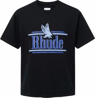 Rhude Homme, Tops, Noir, Taille: XL Racing Crest T-shirt