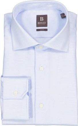 Boggi Milano Herren Hemd blau meliert Slim Fit