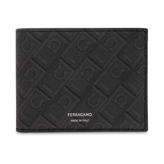 Ferragamo Monogram Leder Geldb&ouml;rse - - Accessories - Herren - Braun - ONE SIZE