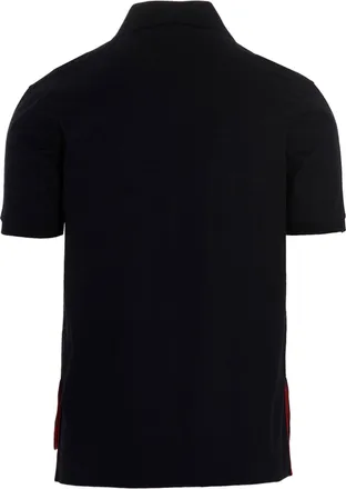 Thom Browne Piqu&eacute; Cotton with RWB Trim Polo Shirt - Black
