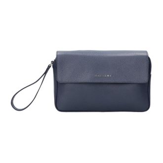 Orciani Blaue Leder Clutch Tasche - - Bags - Herren - Blau - ONE SIZE