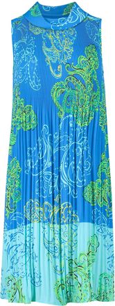 Betty Barclay Damen Plisseekleid ohne Arm 44, Green/Blue