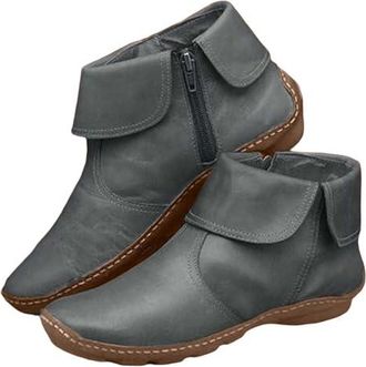 Generic Bottines pour femme - &Agrave; talon bas - Imperm&eacute;ables - Antid&eacute;rapantes - Coupe large - Fermeture &eacute;clair lat&eacute;rale - Bout pointu unique - Pour le travail au 