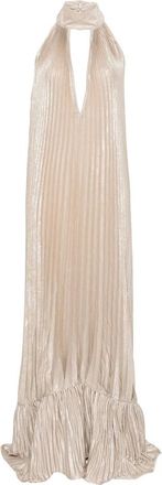 L’Idée Lidée, Femme, Robes, Beige, Taille: 38 FR Pleated Halterneck Gown