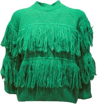 Essentiel Femme, Pulls, Vert, Taille: 40 FR Johns Pullover with Fringes