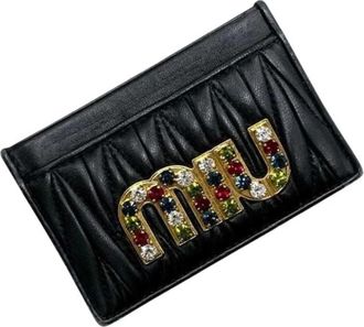 Miu Miu Porte-cartes Pre-owned - Femme - Pre-owned - Noir - Taille: ONE Size
