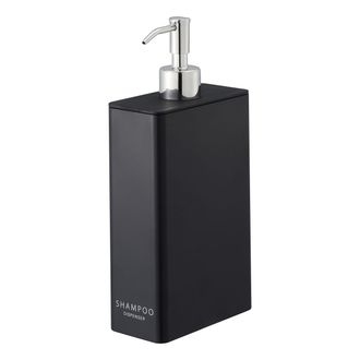 Yamazaki Tableware Shampoo Dispenser Spender für die Dusche, Moderne Flaschenpumpe, ABS-Kunststoff, Harz, Edelstahl, Polyethylen, Schwarz, One Size