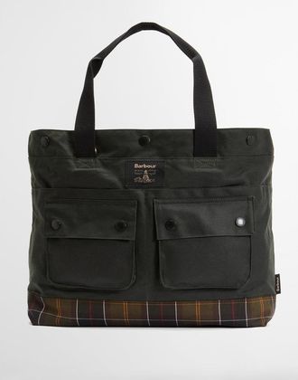 Barbour Weekender aus einem gewachsten Baumwollcanvas in