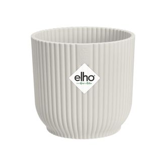 ELHO Vibes Fold Rund Mini 11 Pflanzentopf - Blumentopf f&uuml;r Innen - 100% recyceltes Plastik - &Oslash; 11.1 x H 10.5 cm - Wei&szlig;/Seidenwei&szlig;