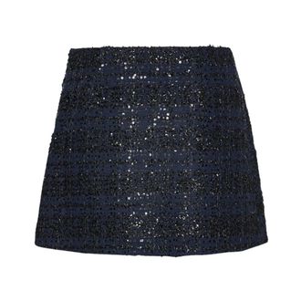 Rotate Rotate Birger Christensen, Femme, Jupes, Bleu, Taille: 40 FR Mini Jupe Boucle