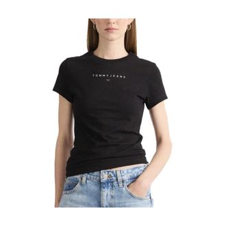 Tommy Jeans Femme, Tops, Noir, Taille: 38 FR TJW Slim Bling Linear Te