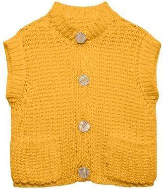 Generic Gilet sans Manche Femme Gilet Femme D&eacute;contract&eacute; Quotidien Ville Tricot Uni Col Rond - avec Poche, Pull Casual pour Usage Quotidien