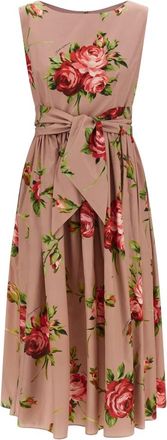 Dolce & Gabbana Femme, Robes, Rose, Taille: 44 FR Rose Bouquet-print Sheath Dress