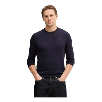 Hackett Baumwoll-Seiden-Rundhals-Pullover - - Knitwear - Herren - Blau - XL