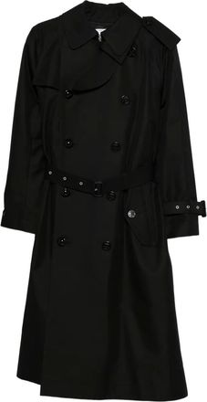 sacai belted double-breasted coat - Schwarz