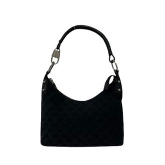 Gucci Sac bandouli&egrave;re en toile et cuir GG Pre-owned - Femme - Pre-owned - Noir - Taille: ONE Size