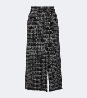 Erdem Jupe crayon en coton m&eacute;lang&eacute; &agrave; carreaux