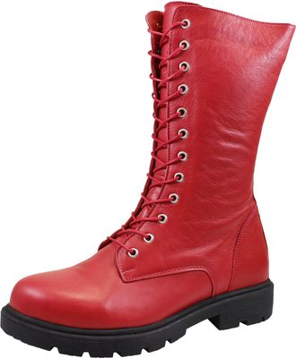 Andrea Conti Damen Stiefelette Schnürstiefel moderne Farben lässig Trend 0022823, Größe:39 EU, Farbe:Rot