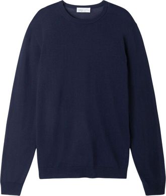 Roberto Collina Homme, Pulls, Bleu, Taille: L Pull ras du cou basique en coton tricot&eacute;