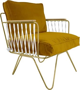 Honor&eacute; Fauteuil Croisette dor&eacute; mat epoxy, velours Honor&eacute;